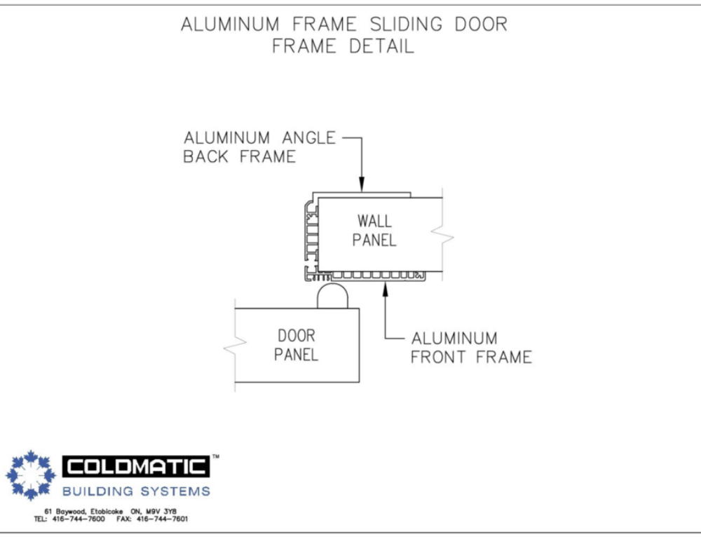 Aluminum Swing Door Frame Detail - Coldmatic Building Sytems